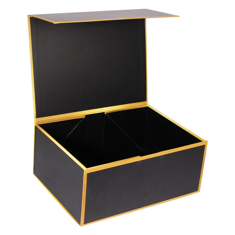 Wholesale Large Luxury Foldable Black Magnetic Gift Box