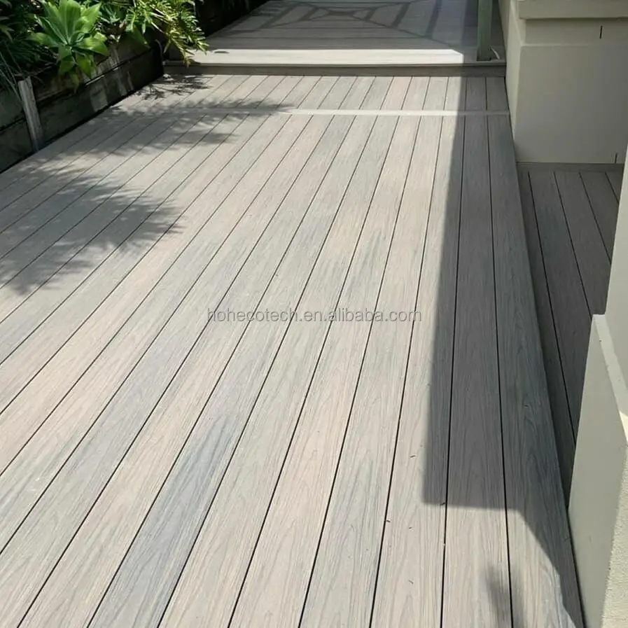Anti-slip Waterproof Pe Capped Wpc Wood Grain Deck Floor Wpc ...
