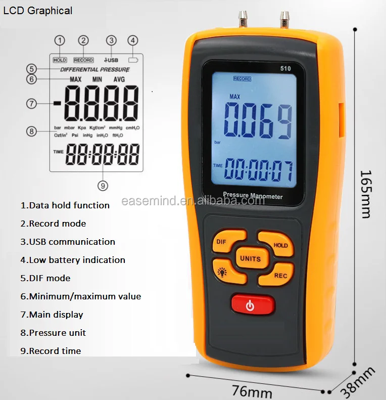 Alibaba.com: Differential Pressure Meter Negative Pressure Manometer ...