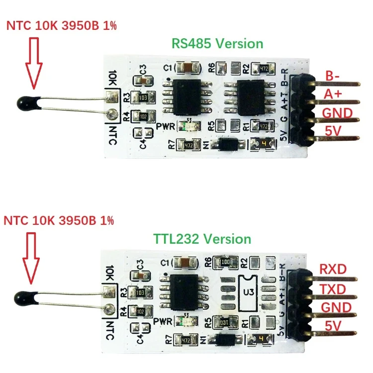 Nt38d01 Rs485 Rs232(ttl) 1k-100k Resistance Value Measurement Module ...