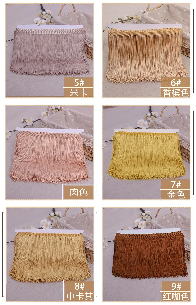 Colorful 4inch Wide Fringe Trim Lace Polyester Fibre Tassel For Clothes ...