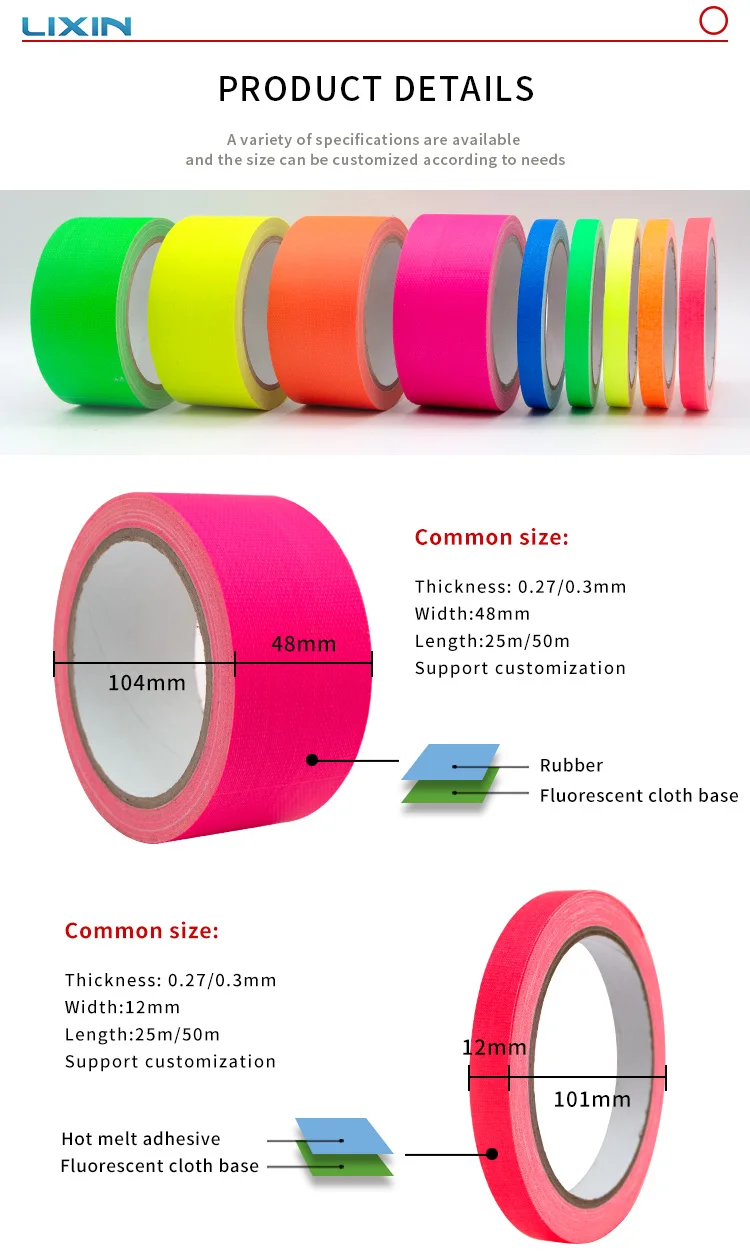 Colorful Uv Fluorescent Fluo Neon Black Light Luminous Self-adhesive ...