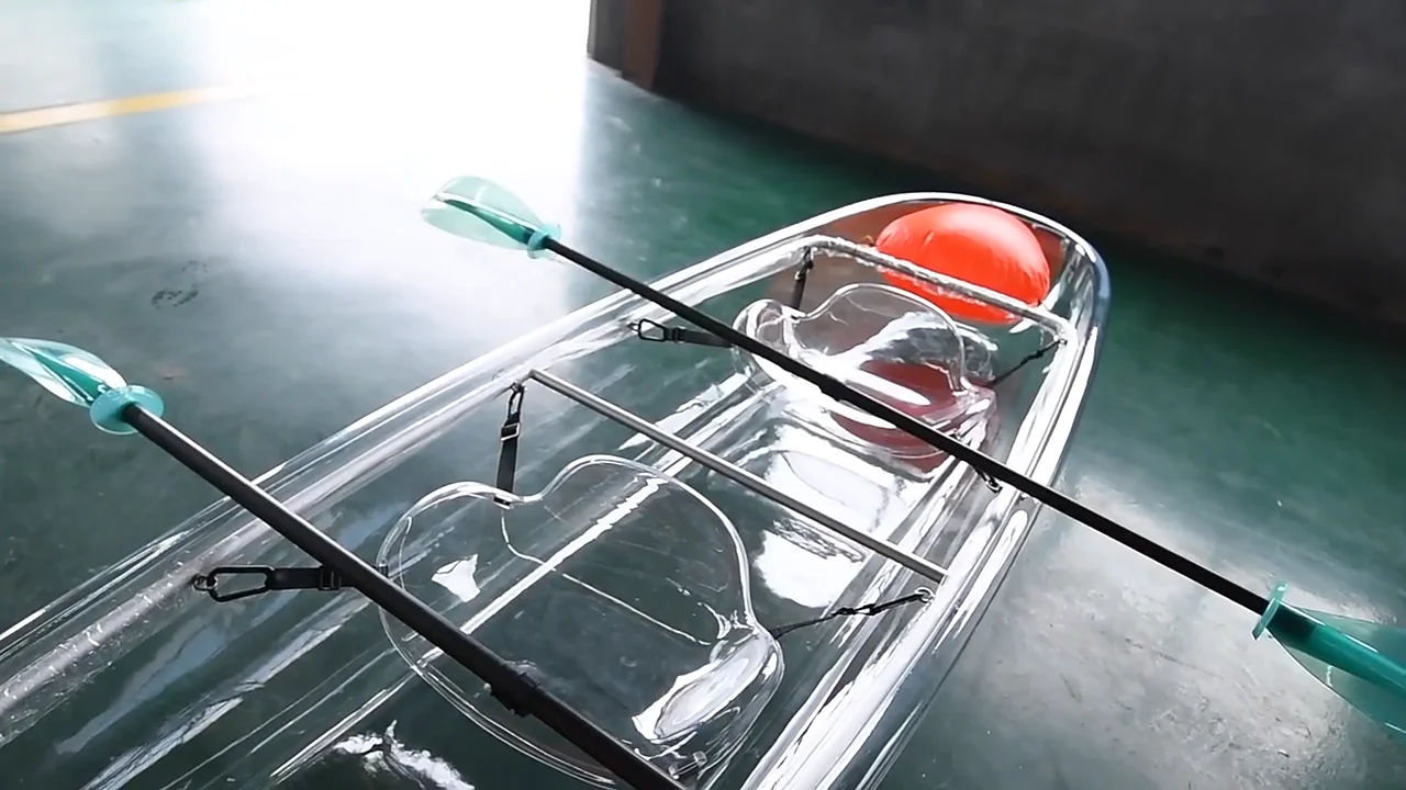 Summer Hot Sale Completely Clear Glass Canoe 2 Persons Plastic Fishing ...