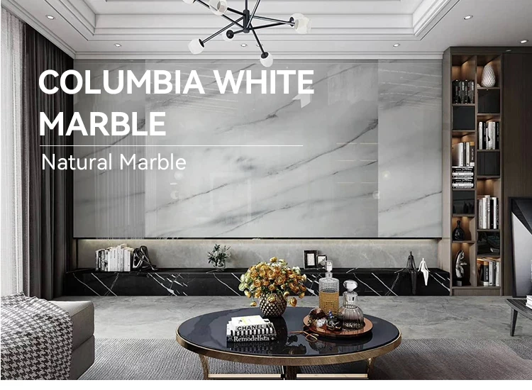 Customizable Colombian White Marble Floor Tiles for Hotels