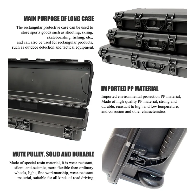 Wholesale Hard Plastic Case Rectangular Wheeled Case Hard Long Gun Case ...