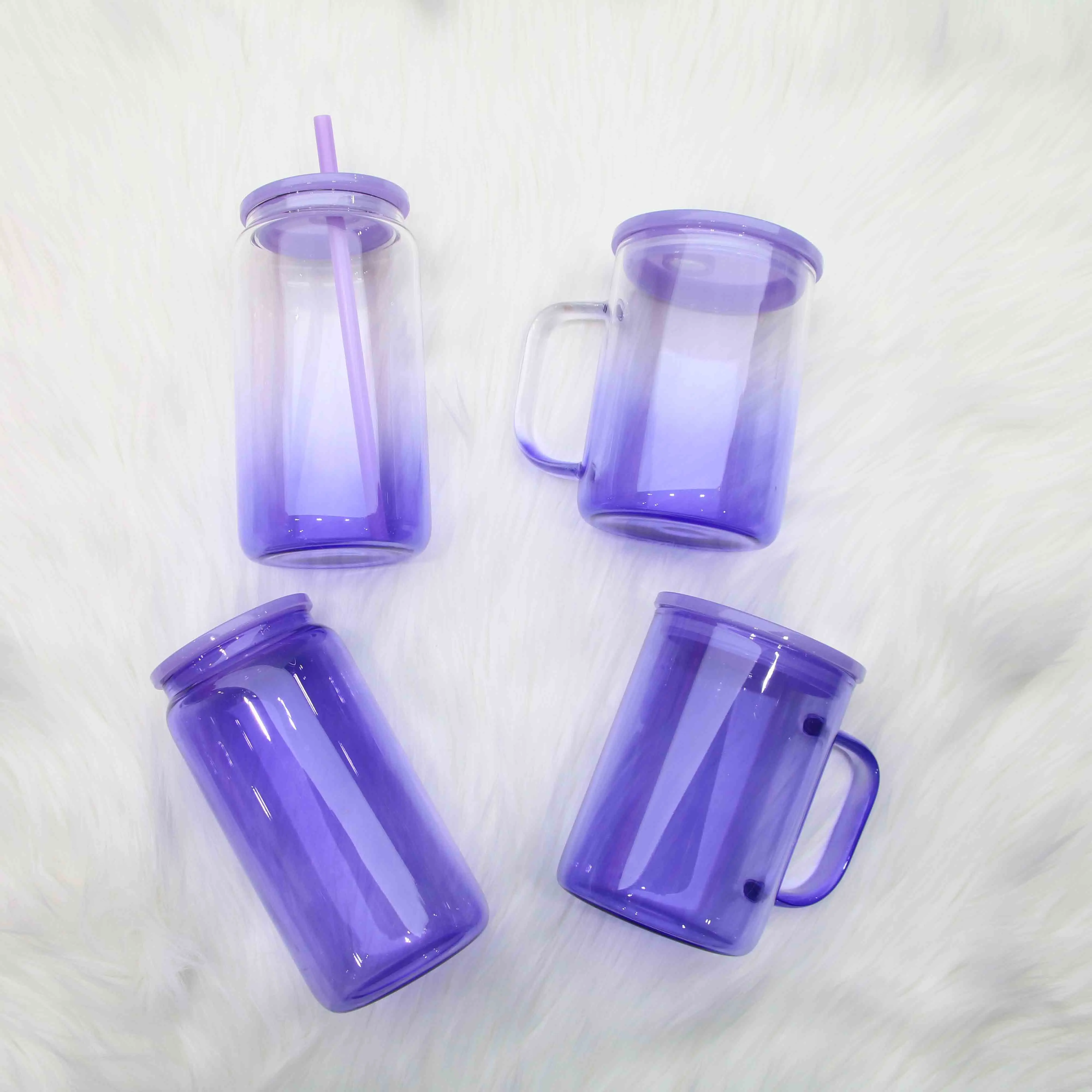 16oz Sublimation Libbey Glass Frosted Beer Mugs With Lid And Straw ...