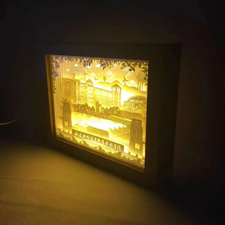 Shadow Box Laser Cut - Elegant 3D Art Paper LED Night Light