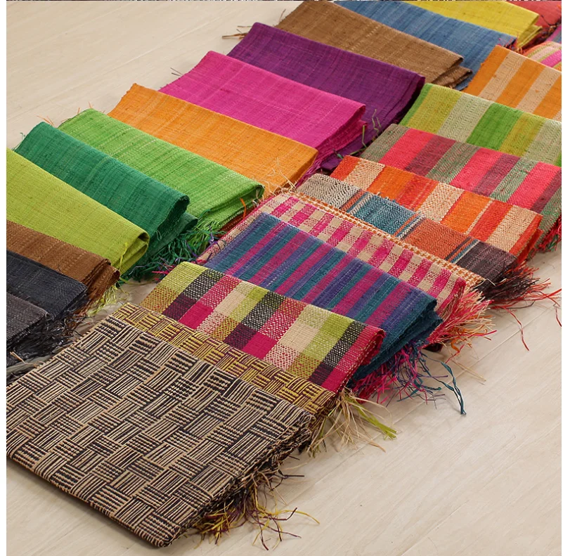 ND091 Raffia Fabric Wide Brim Handmade Raffia Fabric Outdoor Sun Proof ...