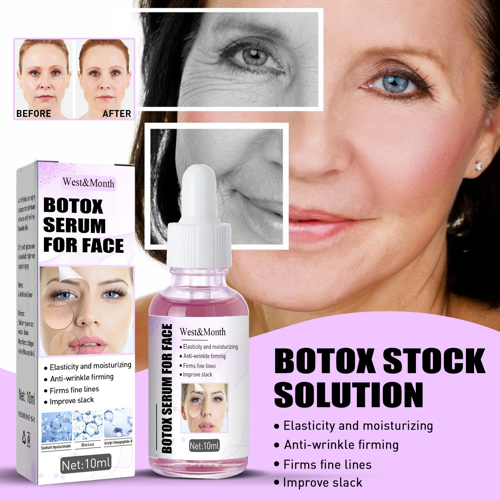 West&month Custom Logo Botox Anti Aging Serum Botox Facial Serum Reduce ...