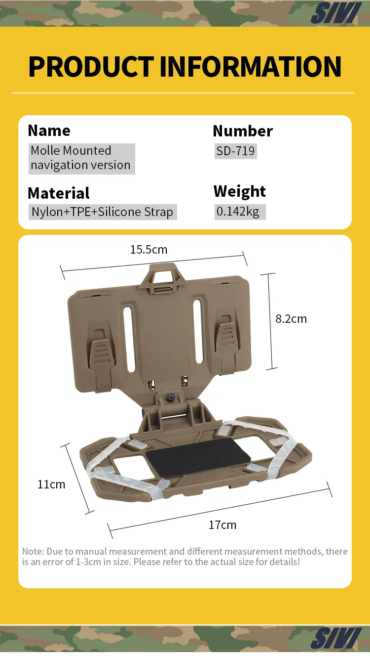 Sivi Tactical Molle Mobile Phone Carrier Folded Navigation Board Holder ...