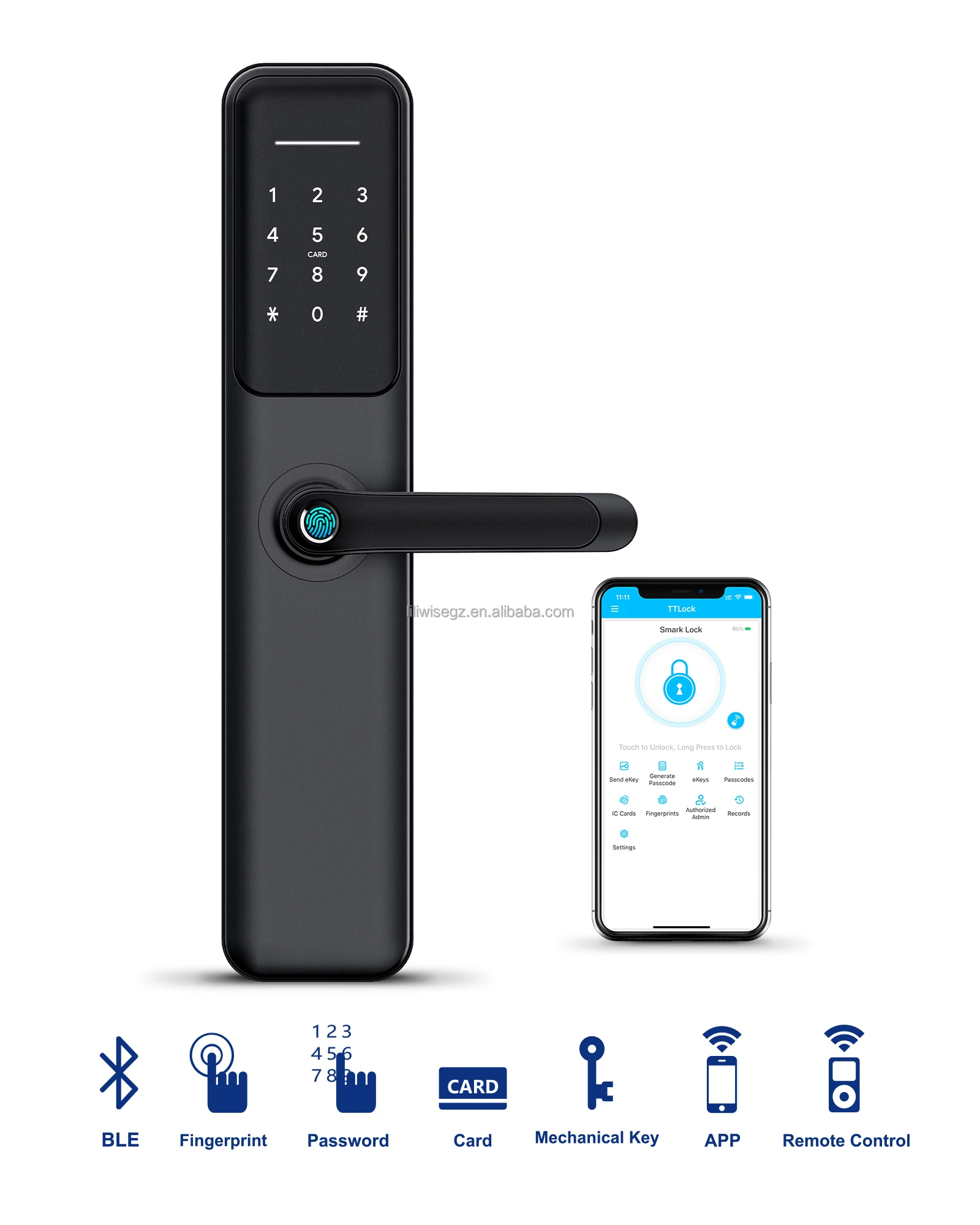 Liliwise Smart Electric Digital Door Lock - Waterproof & Secure