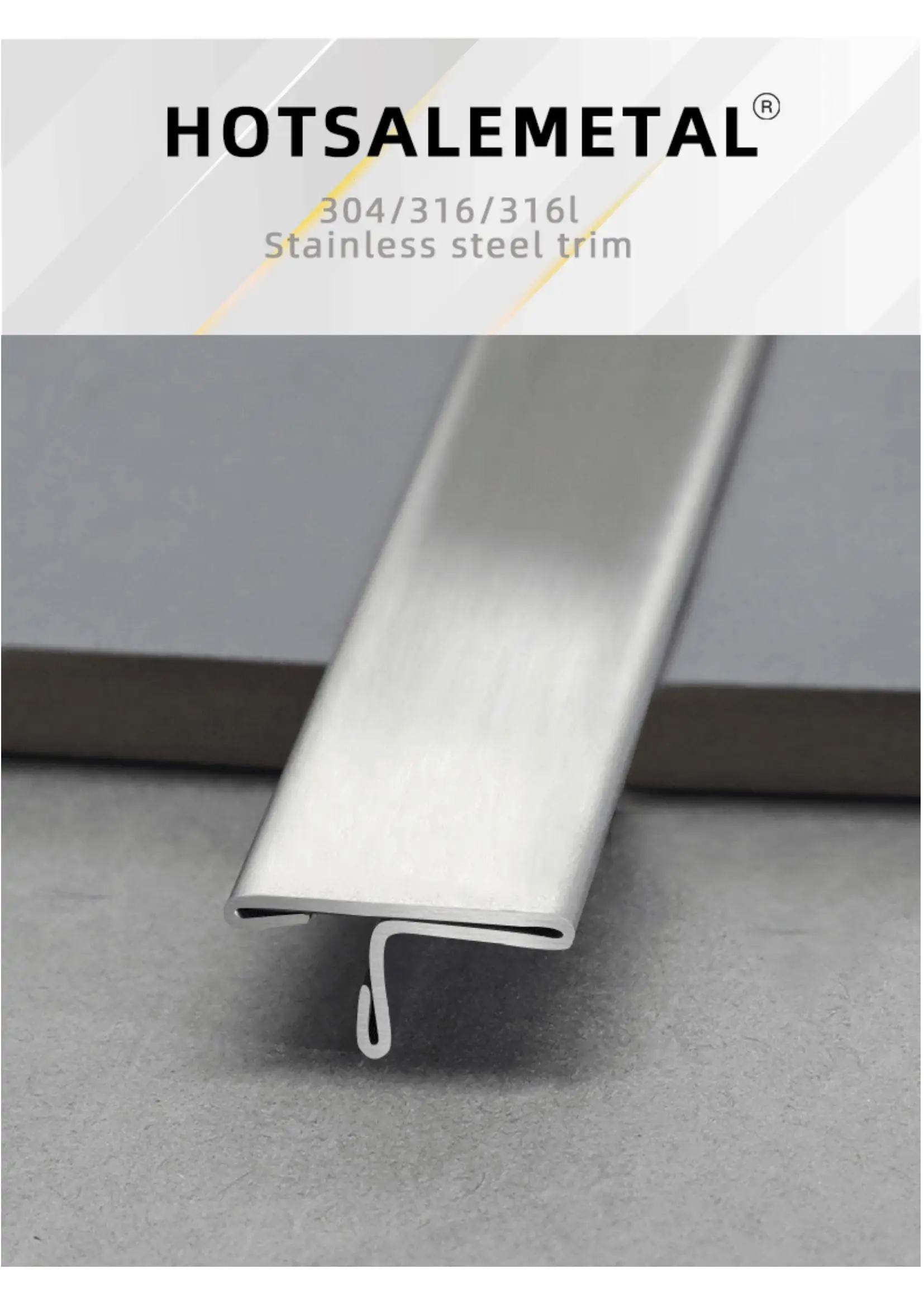 Hotsalemetal Flexible Tile Trim Gold Strip Metallic Decoration Stainless Steel Trim For Wall ...