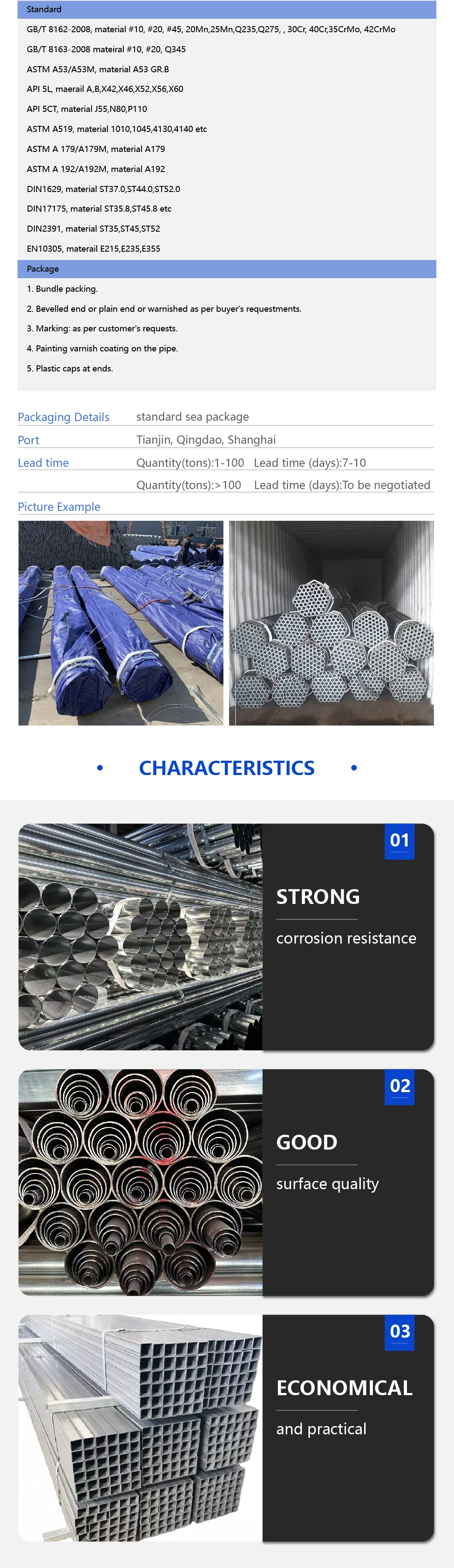 Hot Dip Galvanized Pipe Schedule 40 Gi Iron Pipe Manufacturer 1 1.5 2 ...