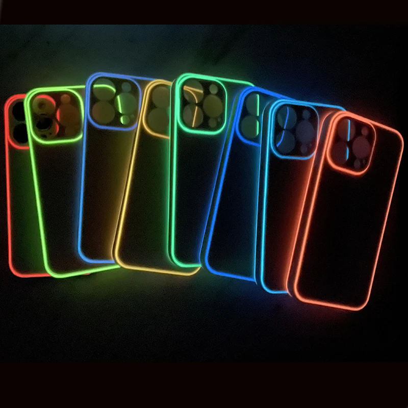 Soft Tpu Silicon Luminous Night Glow Fluorescent Neon Glowing Mobile ...