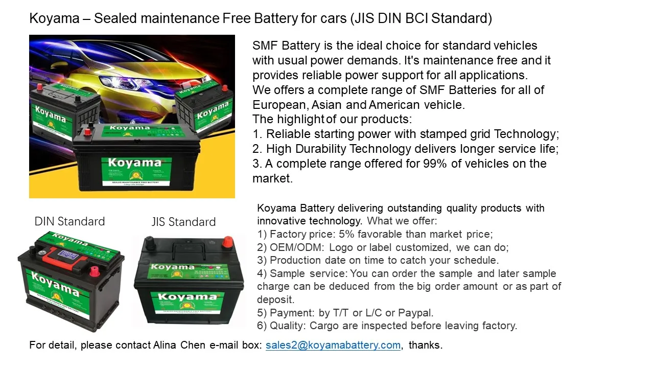 Rechargeable12v60ah Car Battery Din60 Smf Maintenance Free New Mf56077 ...