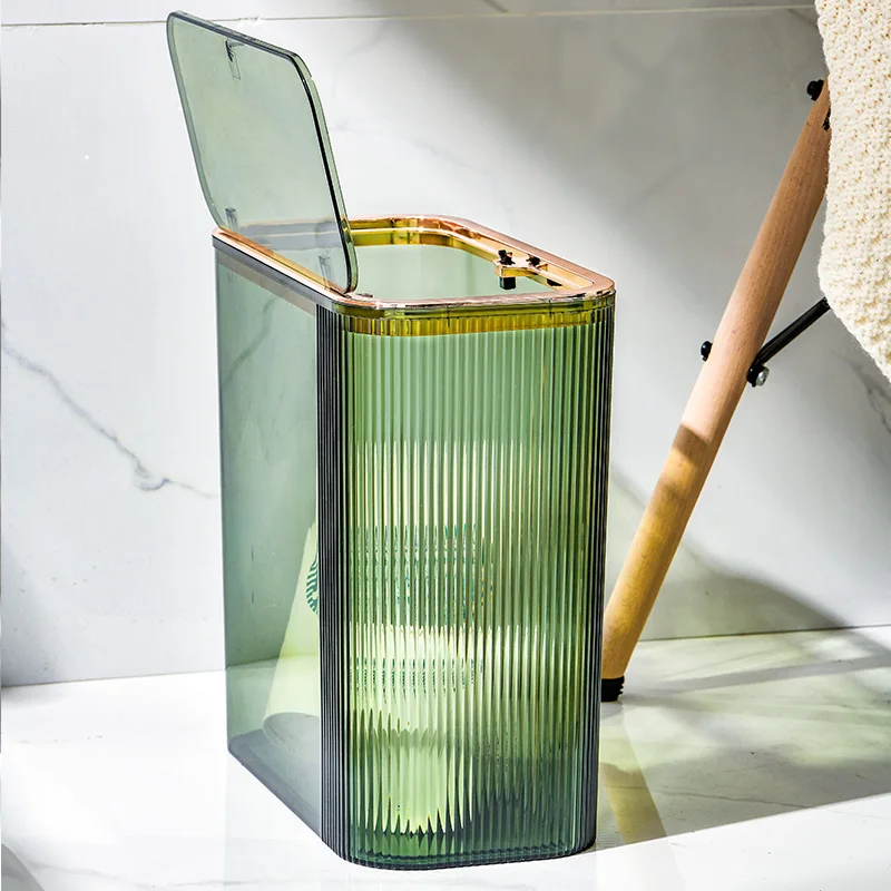 Kworld Aesthetic Translucency Pet Slim Dustbin For Home Living Room ...