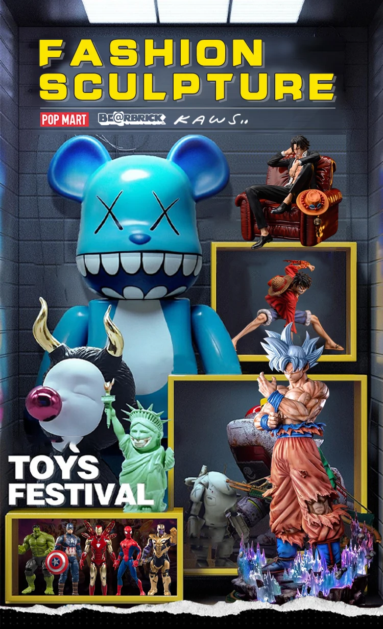 Colorful Bearbrick Bear Statues - Perfect for Home Decor