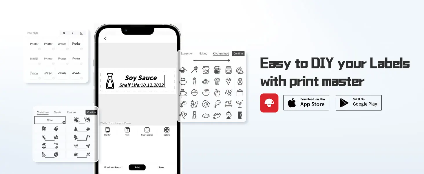 Phomemo Portable Wireless Label Printer P12 Handheld Portable Sticker ...
