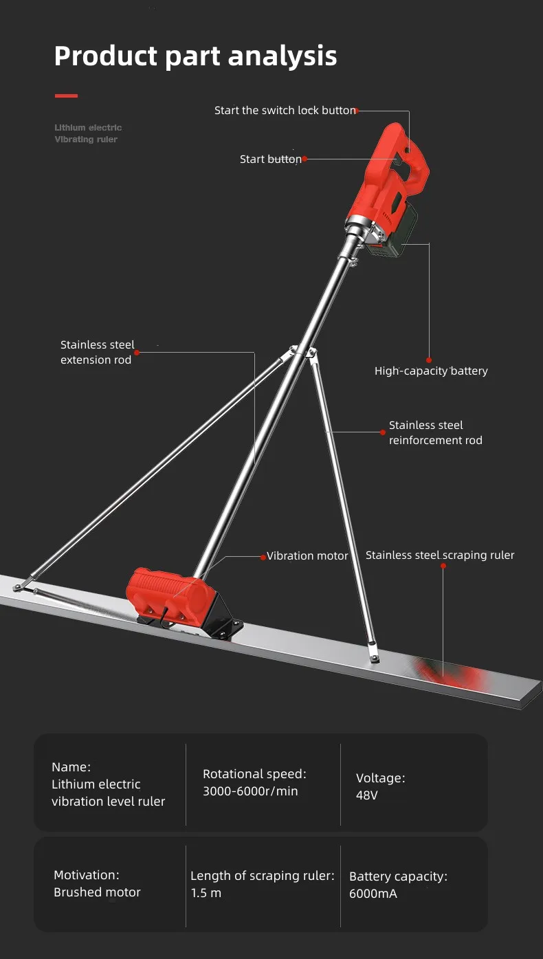 High Efficiency Electric Concrete Vibration Leveling Ruler| Alibaba.com