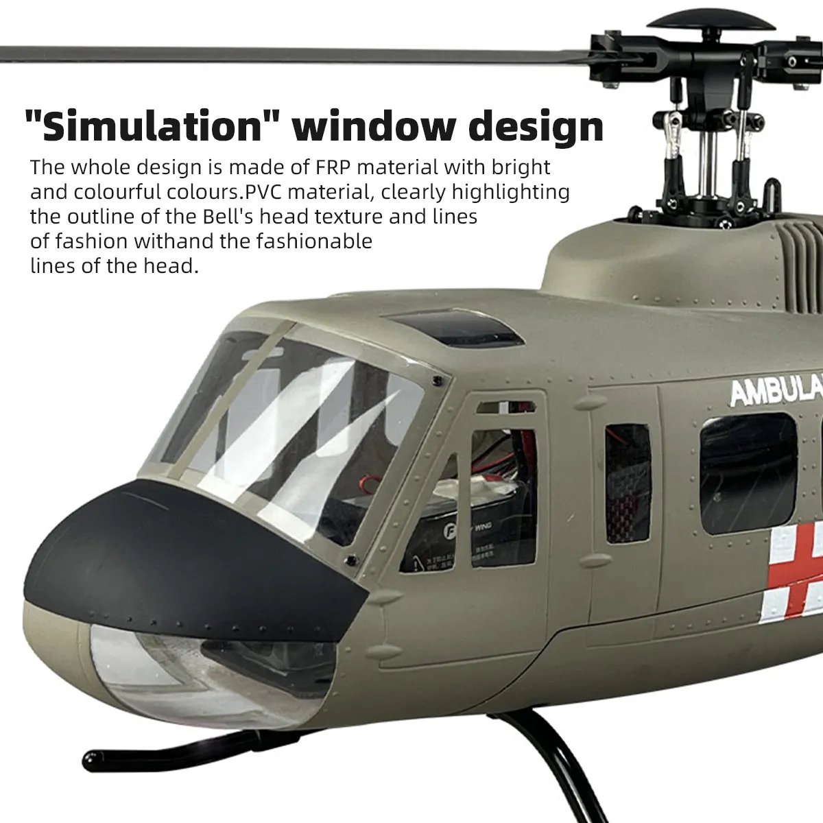 Roban Rc Helicopter Uh-1d 470 Size With Remote Control Rtf Version Fly ...