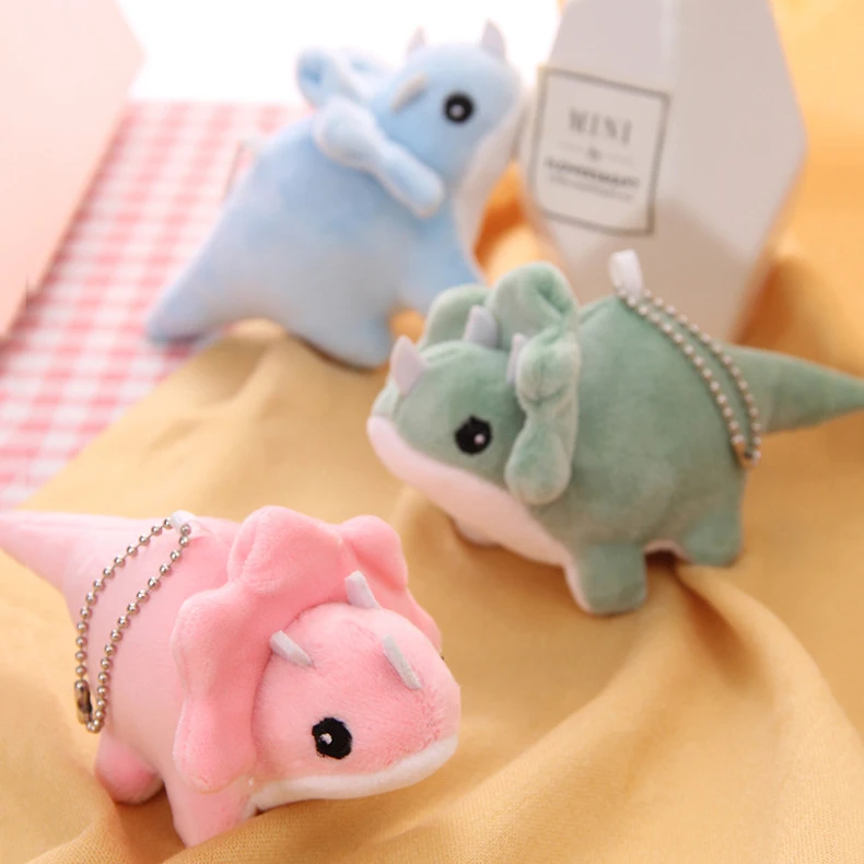 Promotion Dinosaur Plush Toy Triceratops Doll Keychain Pendant - Buy ...