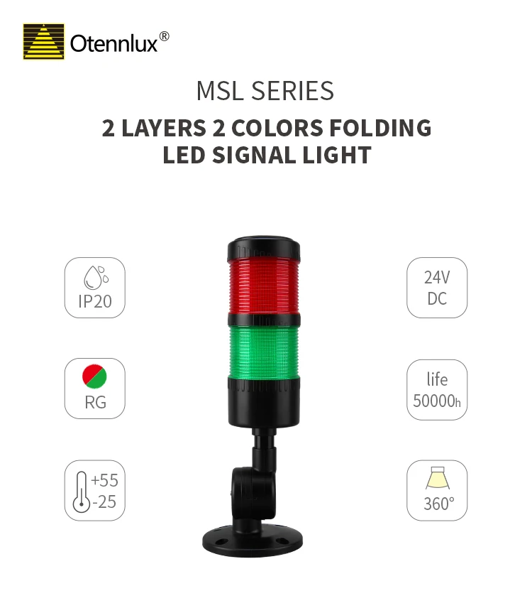 DC 24v Red Green Flashing Warning Lights - Double Color Indicator
