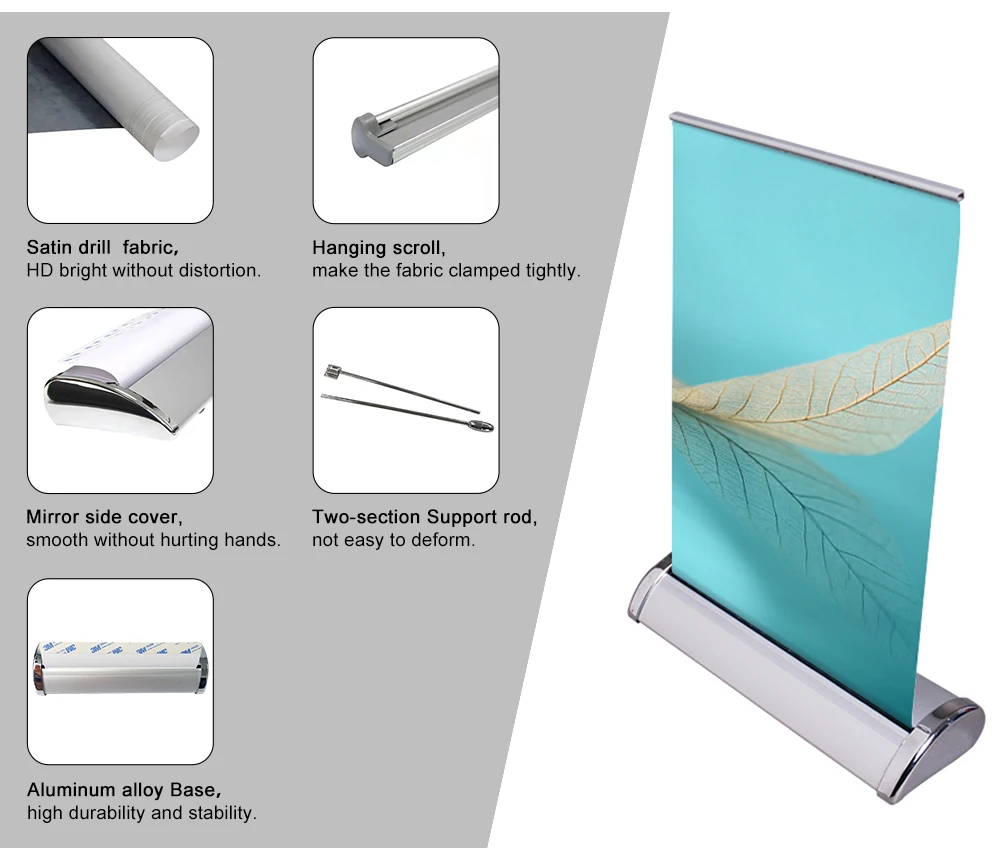 Mini Size A4 A3 Roll up Banner Stand - Portable & Lightweight