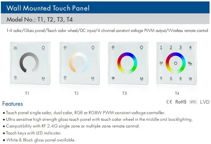 Skydance T2 Cct Dual Color Led Light Controller Color Temperature Panel ...
