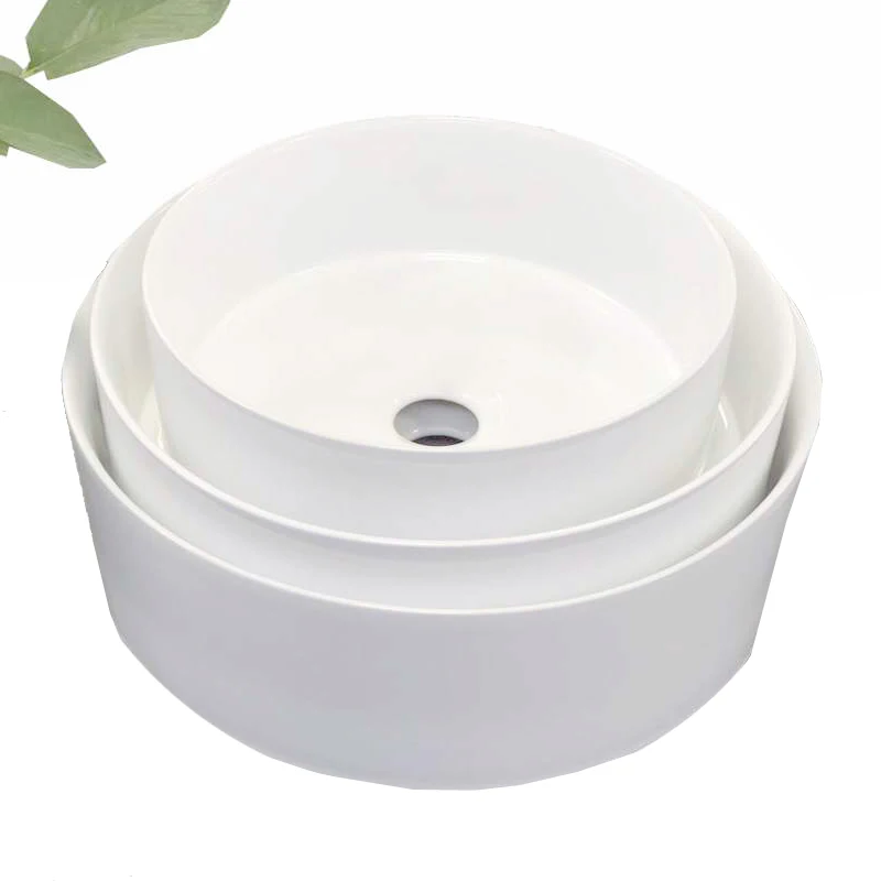 Vessel Partition Sink Circular Wash Basin Flower Vase Lavatory Ce ...