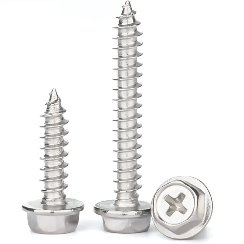 Custom Galvanized Cross Hex Screw Phillips Flanged Head Screws Self ...