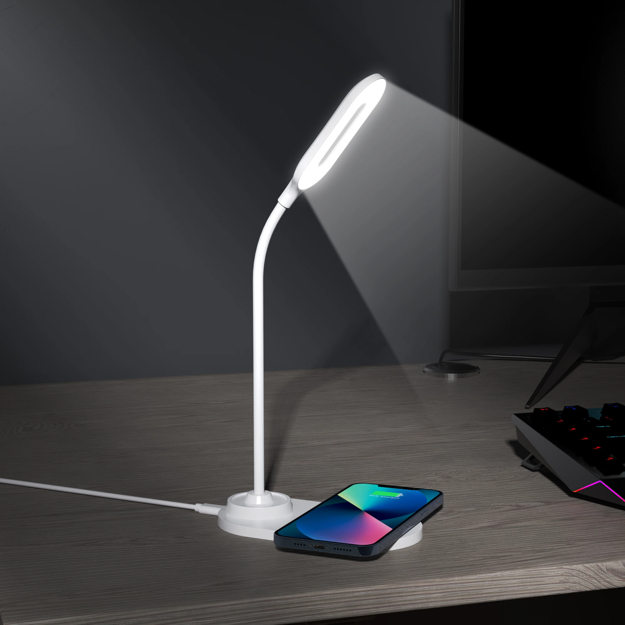 Led Light Desk Lamp With Wireless Charging Function Wireless Charger ...