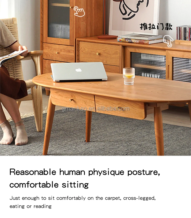 Nordic Style Solid Wood Coffee Table Small Apartment Living Room Simple ...