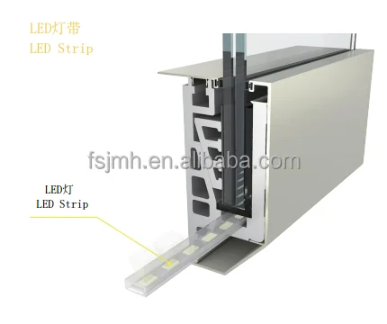 Side Mounted U Channel Glass Profile - Frameless Railing