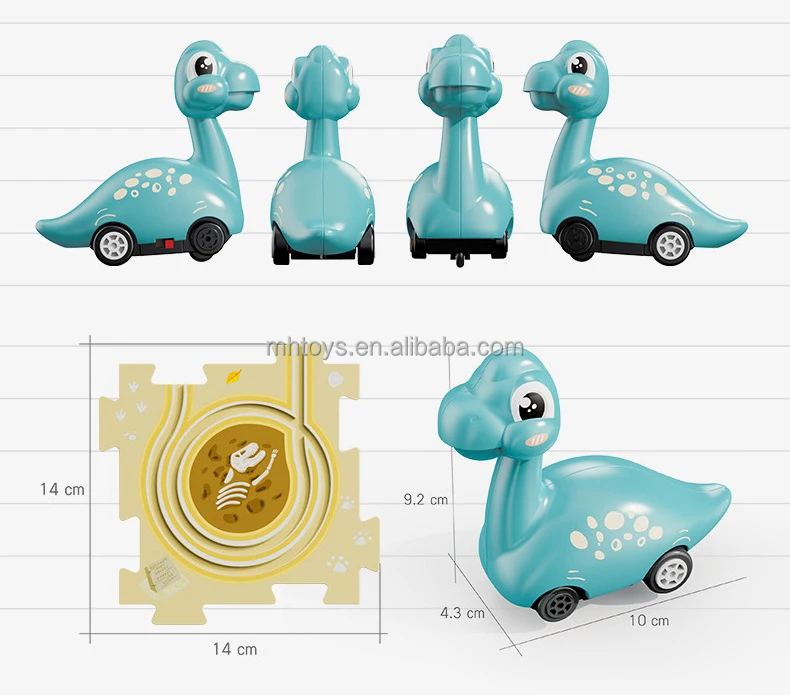 Dinosaur Puzzle Race Car Track Diy Assembly Puzzle Track Play Set Kid ...