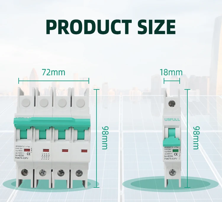 USFULL FMB7N-PV DC MCB for Solar System 600V 2pole PV Circuit Breaker