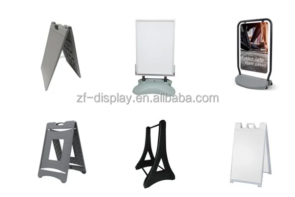 Custom Outside Weighted A Frame Signs White Iron Sandwich Sidewalk ...