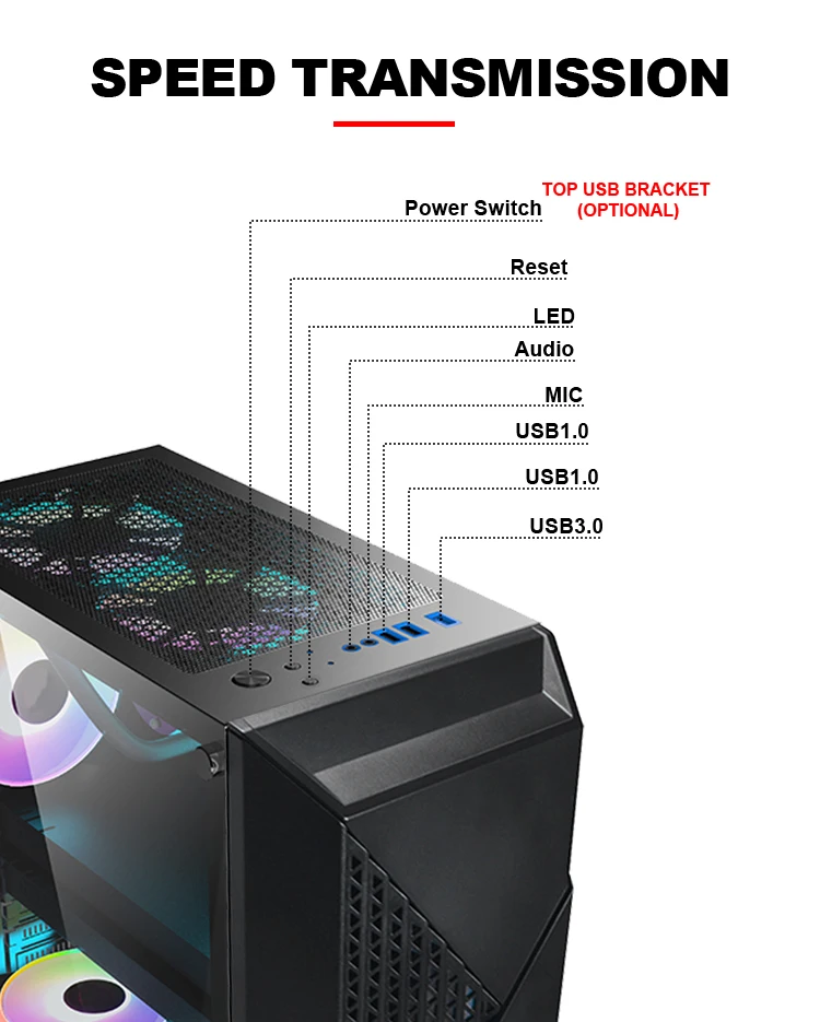 Abs Metal Mesh Front Panel Gamer Cabinet Pc Gamer Computer Towers ...