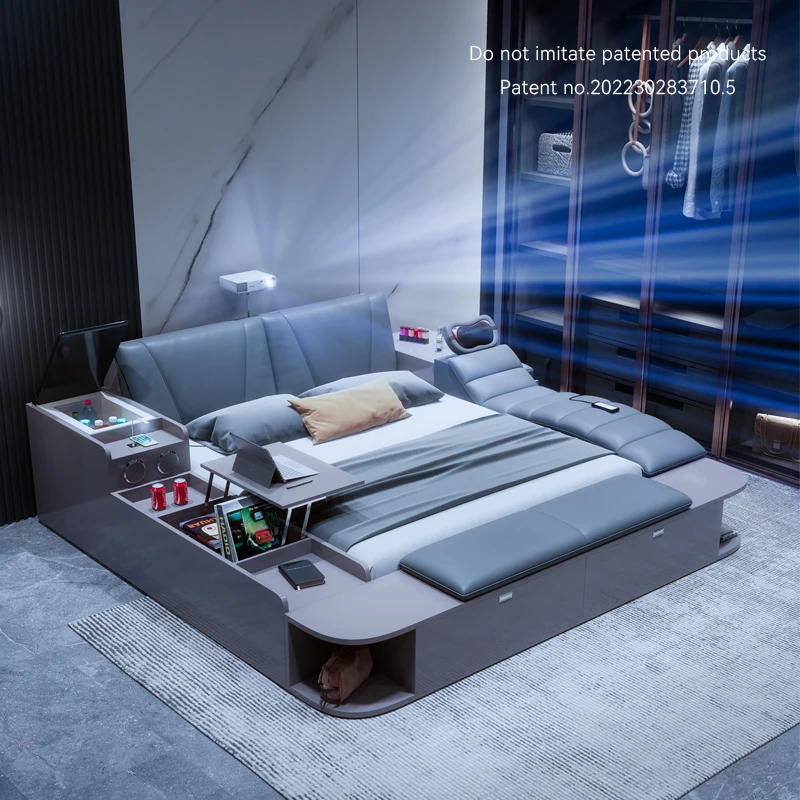 TV Lift Bed - Multifunctional Bed with Projector & Storage