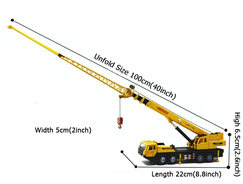 1:50 Scale Metal Crane Die Cast Model Toy 2 Colors Engineering Vehicle ...