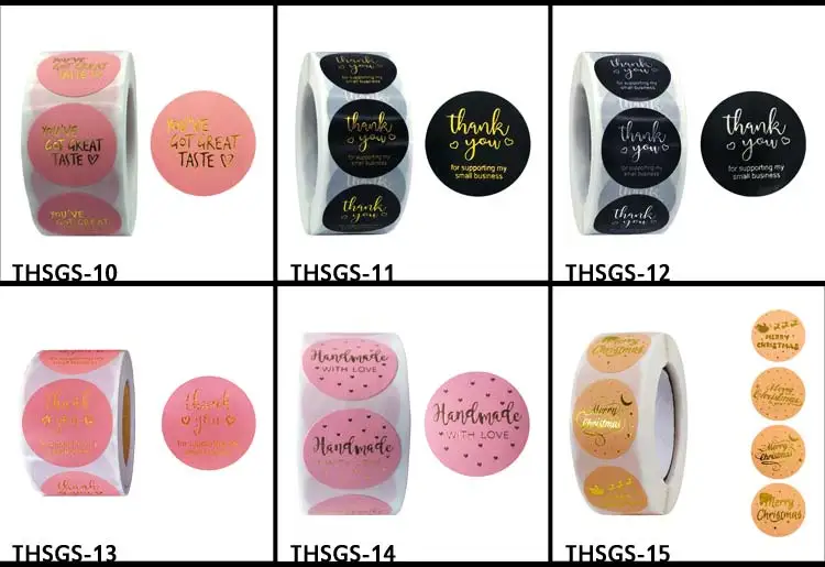 Custom Round Thank You Label Sticker Printing Roll for Business ...