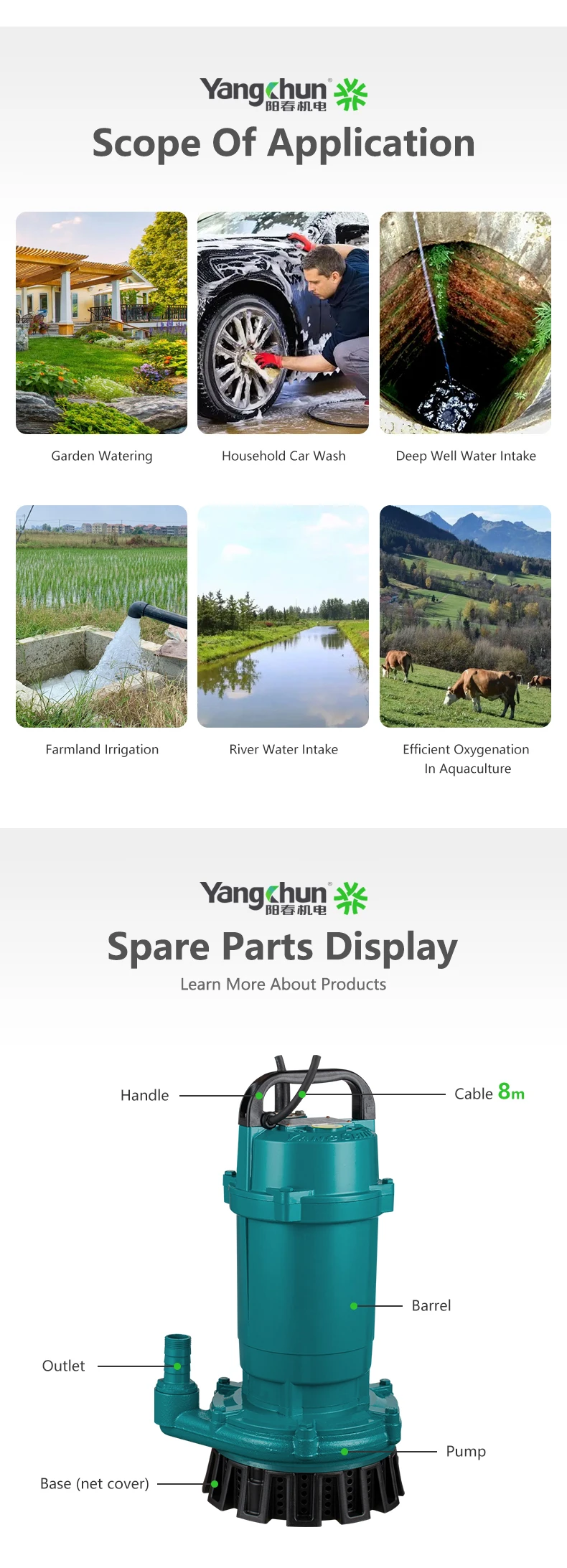 1hp Electric Clean Water Submersible Well Pump Self Cleaning Pump - Buy ...