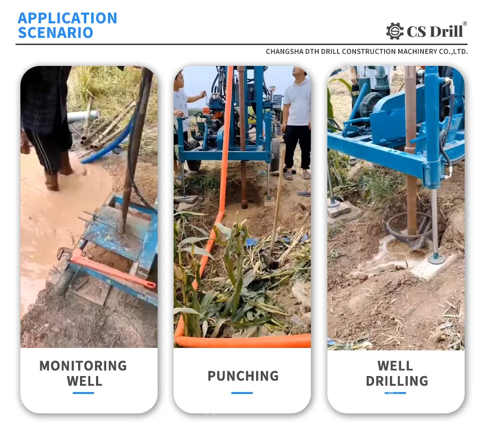 CSDRILL 100m Deep Portable Electric Hydraulic Water Well Drilling Rig