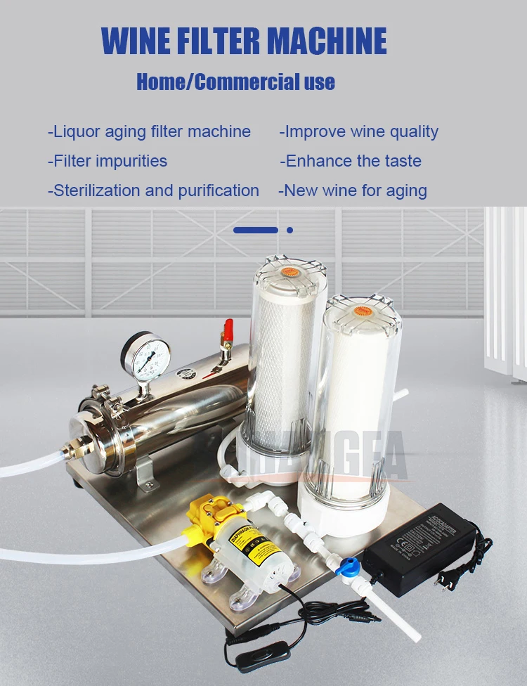 0.1micron Portable Home Use Membrane Filter Machine for Wine Liquor ...
