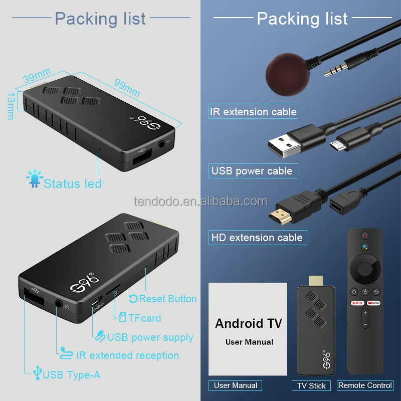 Custom Tv Stick Atv Android 10 Dual Wifi Iptv 4k Media Player Hd Mi ...