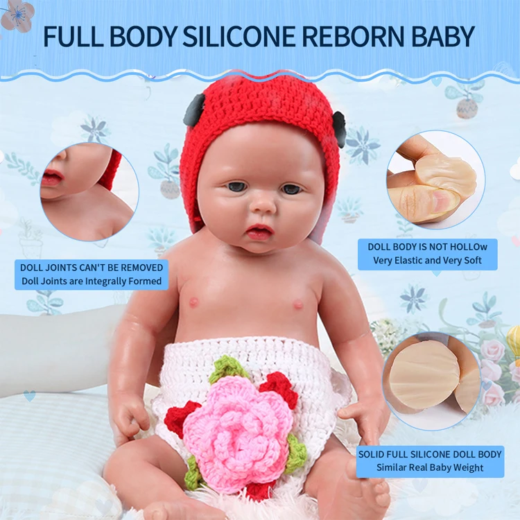 Lifelike Reborn Realistic Soft Silicone Bebe Reborn Baby Dolls Full Body Silicone Reborn Doll ...