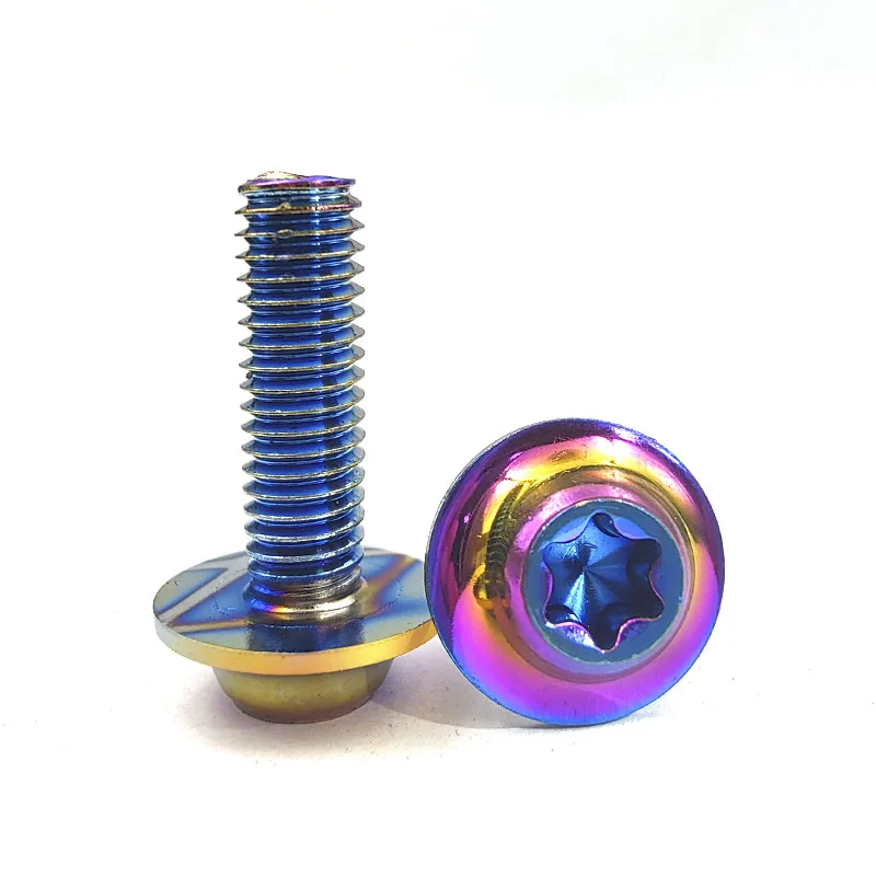 M6 Gr5 Titanium Hex Socket Bolts Rainbow Bicycle Disc Brake Titanium ...