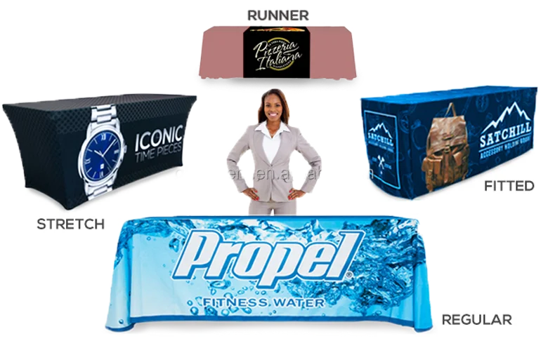 Custom High-Quality Advertising Tablecloth Waterproof Outdoor RPET ...