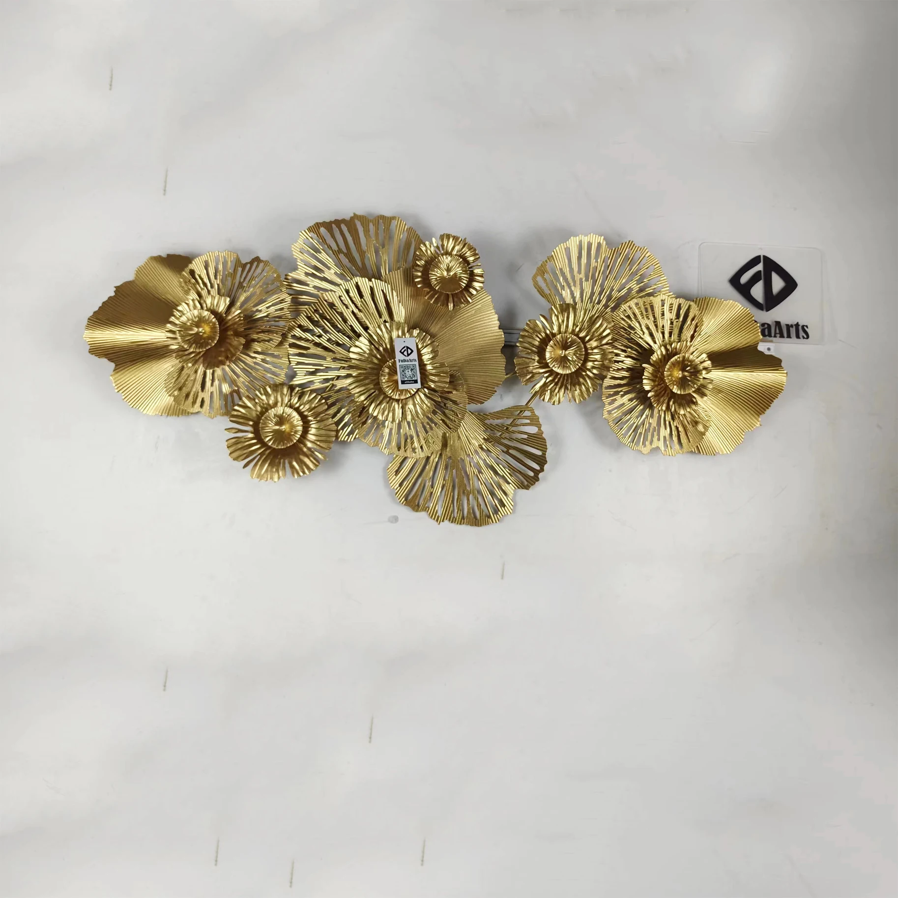 133x64cm Modern Luxury Home Decor - 3D Gold Flower Metal Art