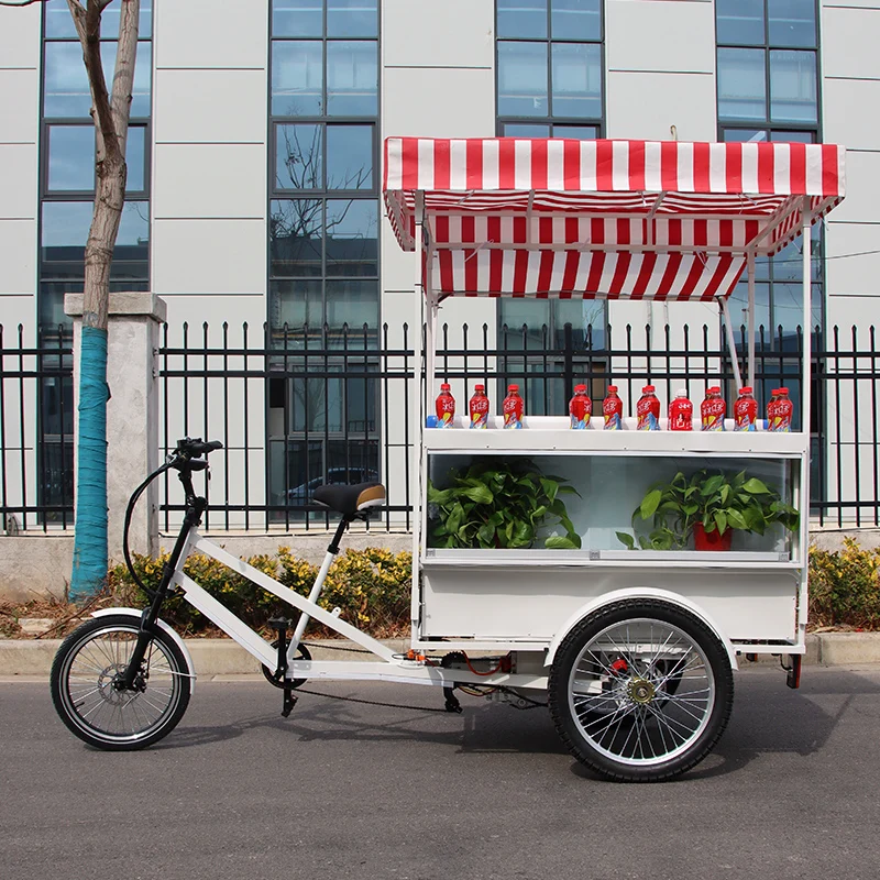 Convenient Mobile Ice Cream Electric Vending Bike with Freezer Beverage ...