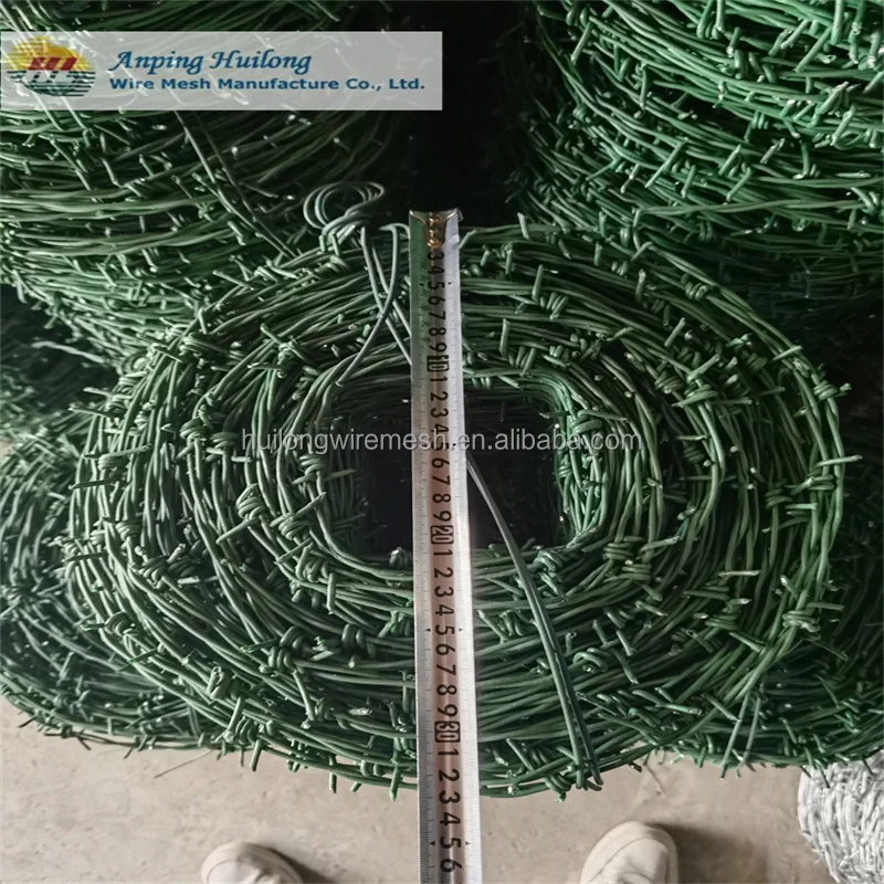 PVC Coated Barbed Steel Wire Iron Barbed Wire Green Color| Alibaba.com